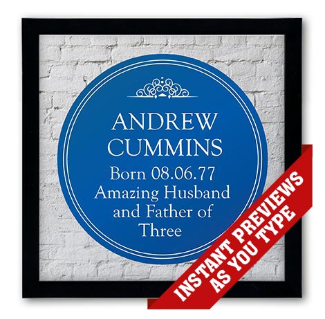 Personalized British Heritage Blue Plaque Print | Chatterbox Walls