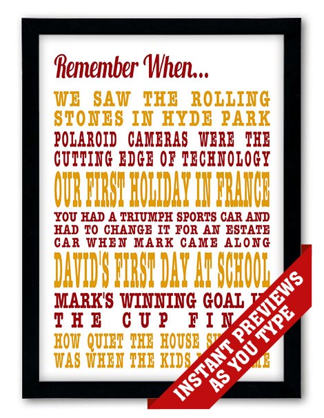 Custom Remember When Prints & Canvases | Chatterbox Walls